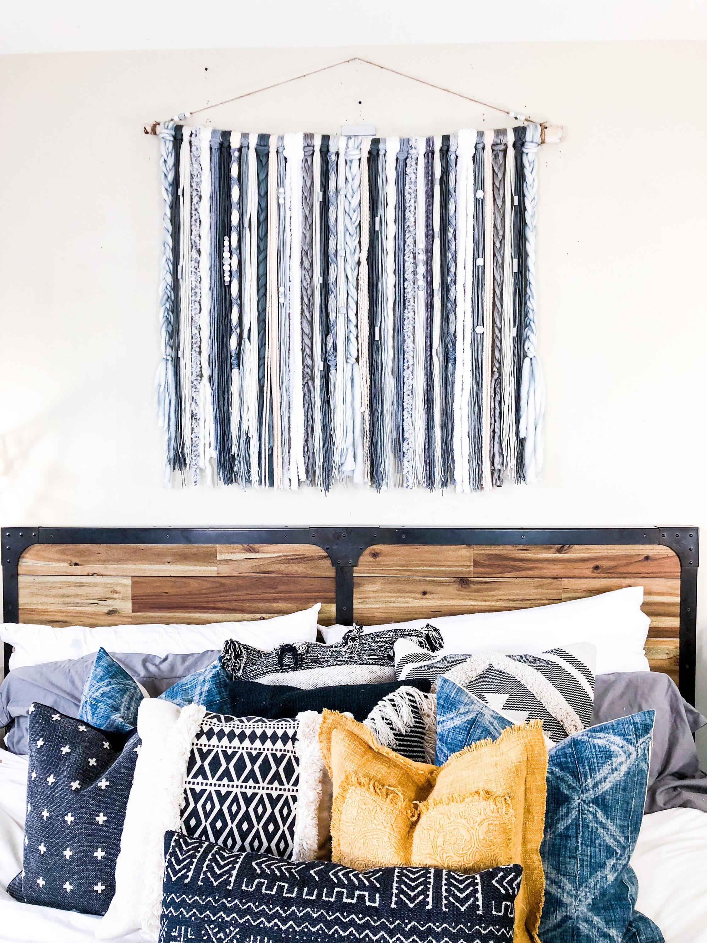 Boho Yarn Wall Hanging Boho Tapestry Boho Wall Decor Fiber | Etsy