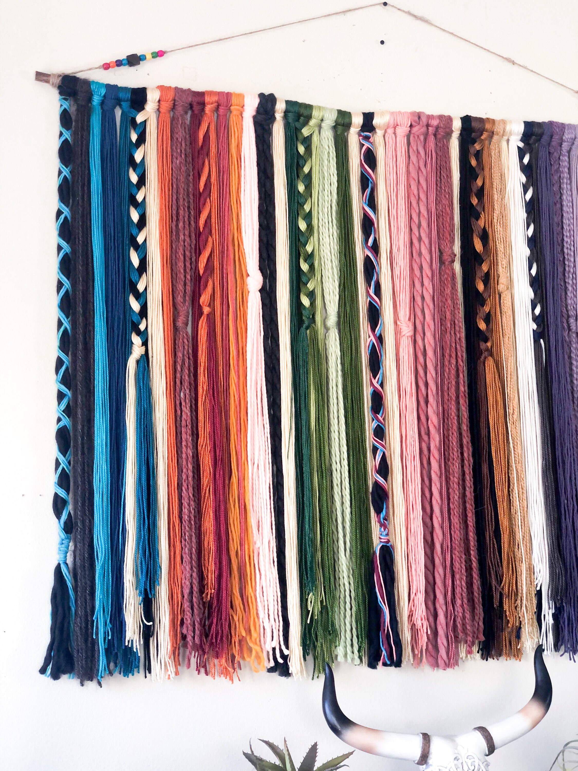 Multicolor Yarn Wall Hanging Boho Tapestry Boho Decor Fiber | Etsy