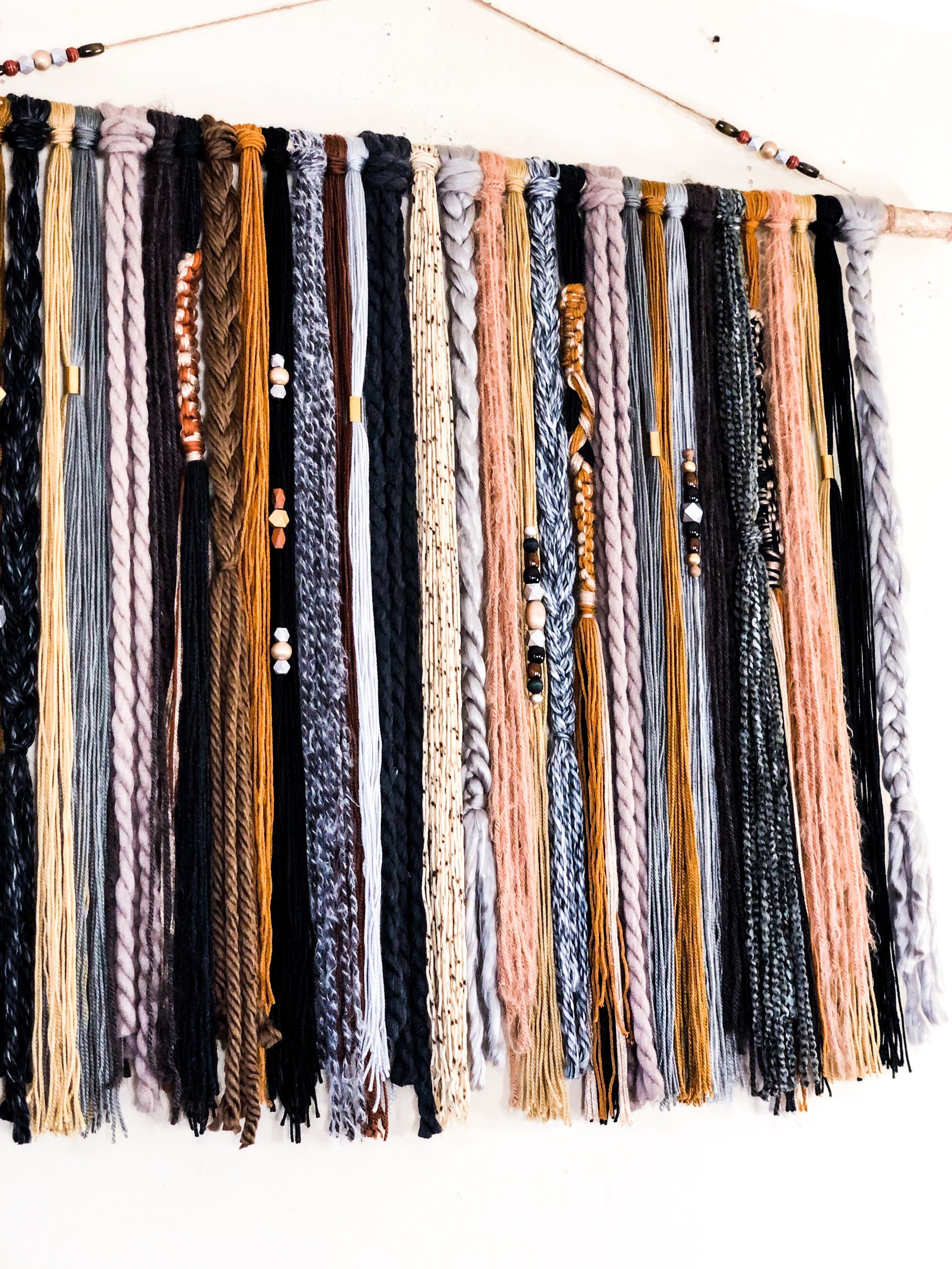 Boho Yarn Wall Hanging Boho Tapestry Boho Wall Decor Fiber | Etsy