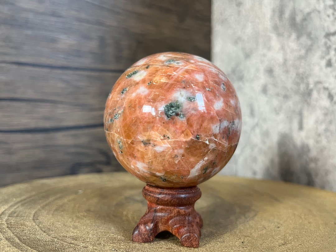 Gorgeous Sunstone Orange Calcite With Epidote and Tourmaline - Etsy