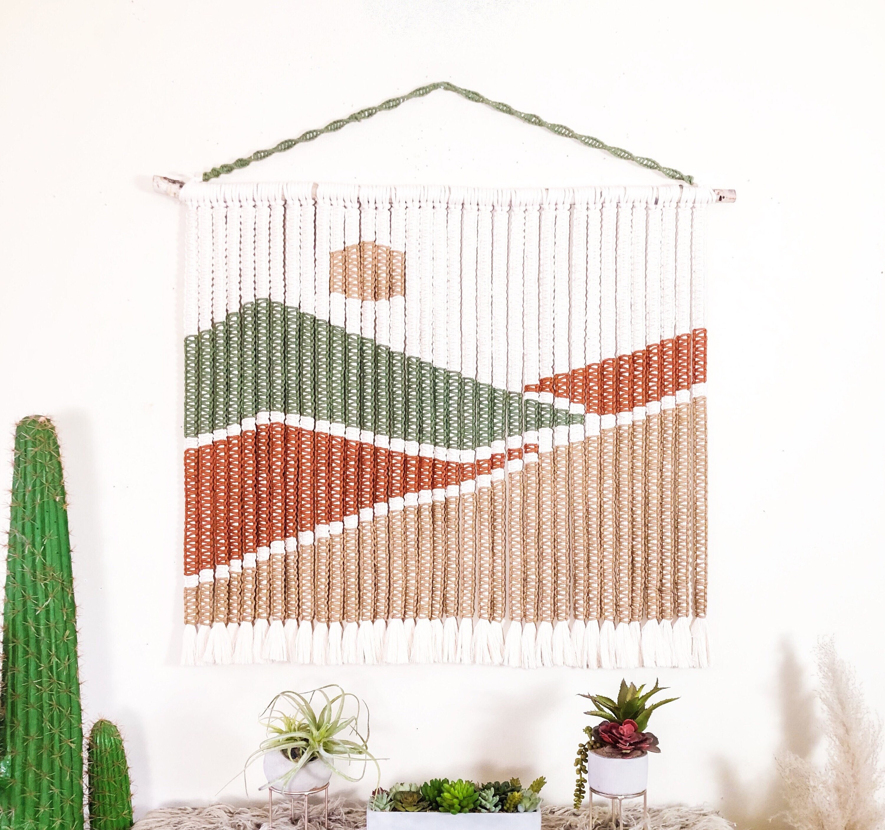 Abstract Macrame Landscape Trendy Wall Art Boho Decor | Etsy