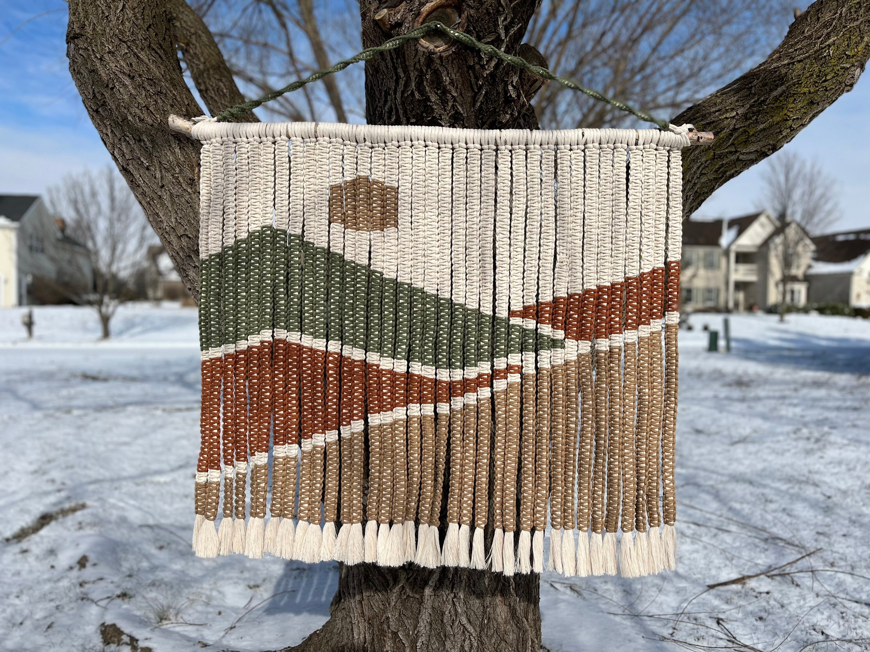 Abstract Macrame Landscape Trendy Wall Art Boho Decor | Etsy