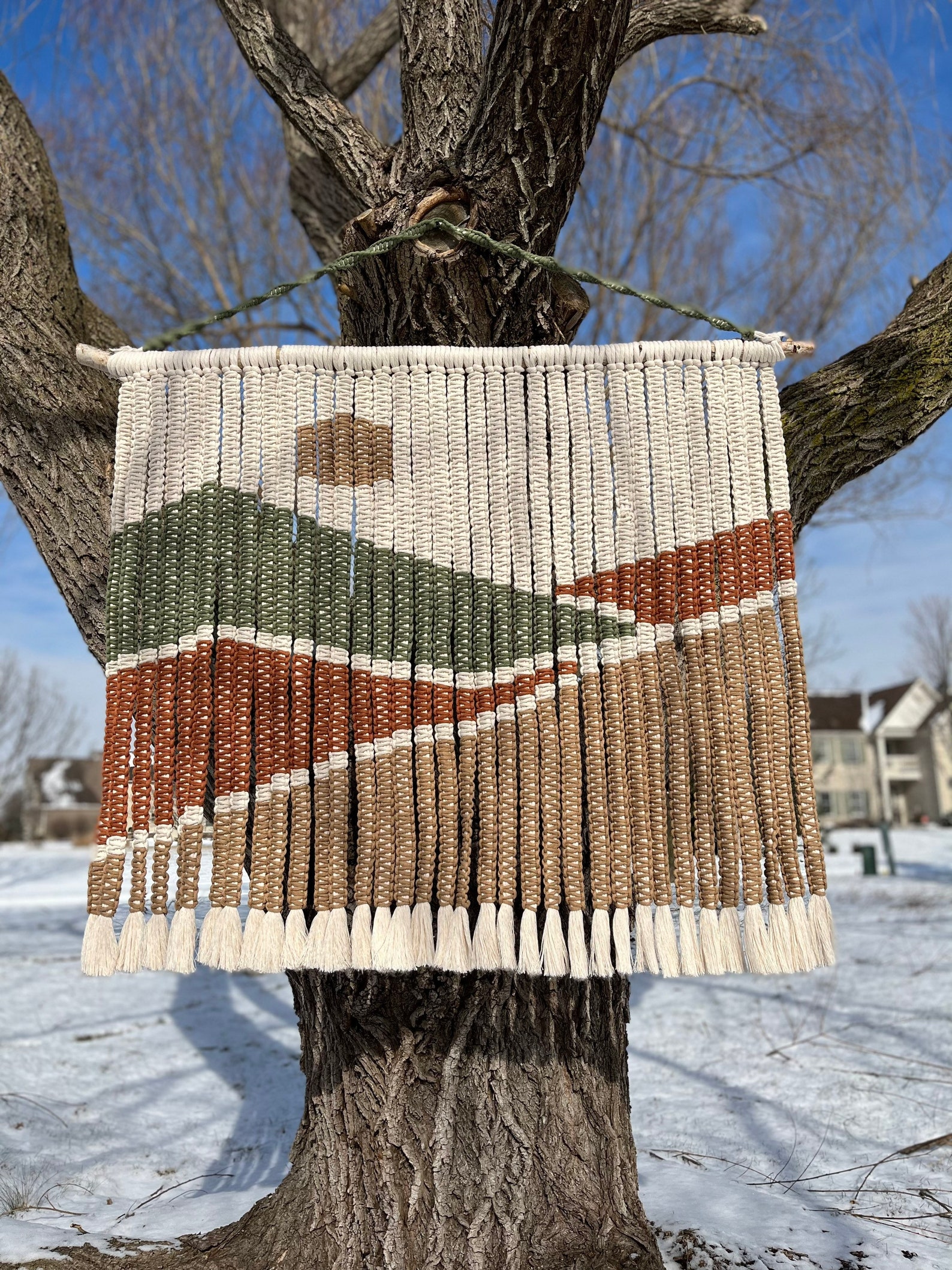 Abstract Macrame Landscape Trendy Wall Art Boho Decor | Etsy