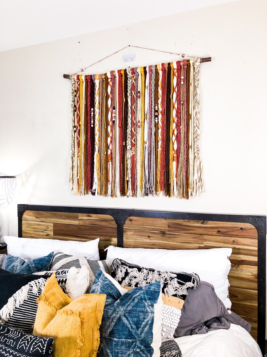 Rust Boho Yarn Wall Hanging Boho Tapestry Boho Wall Decor - Etsy