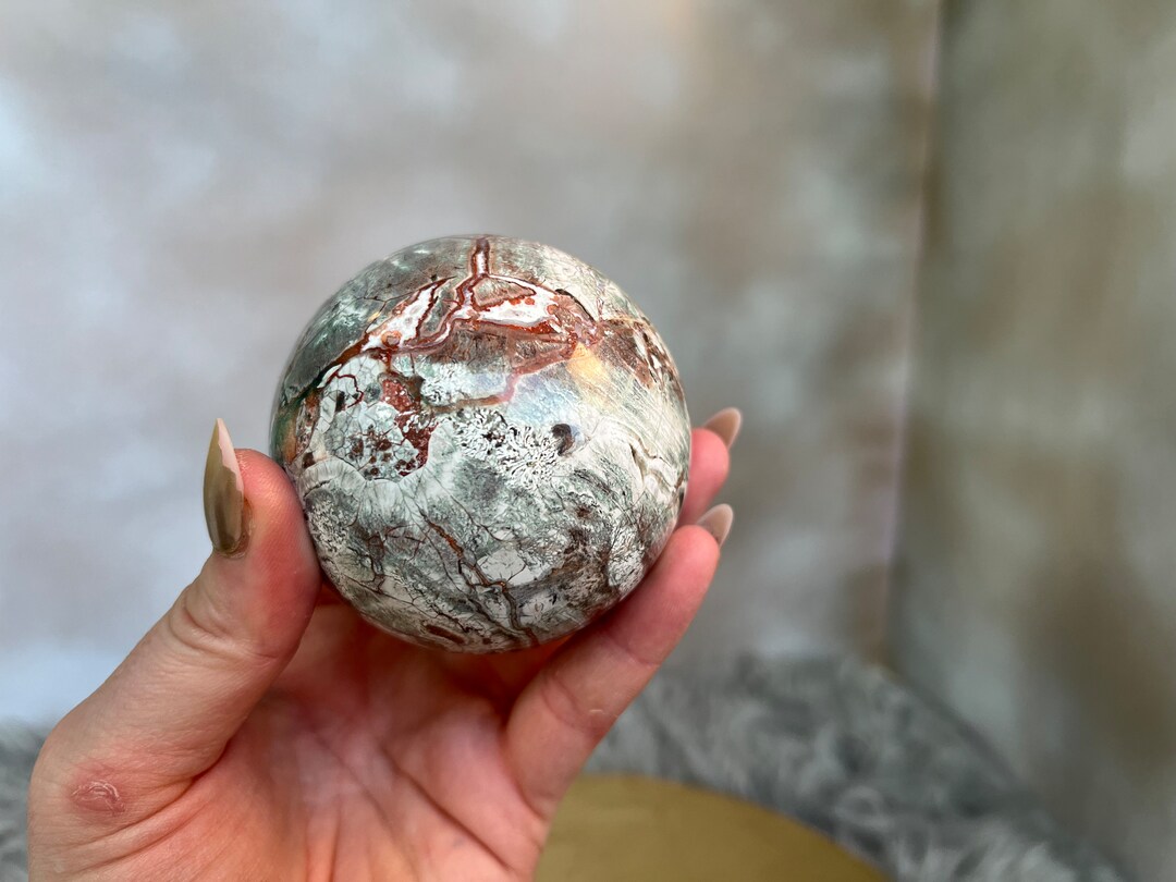 Beautiful, 69.45mm Money Agate Sphere, Ethically Sourced, High Quality ...