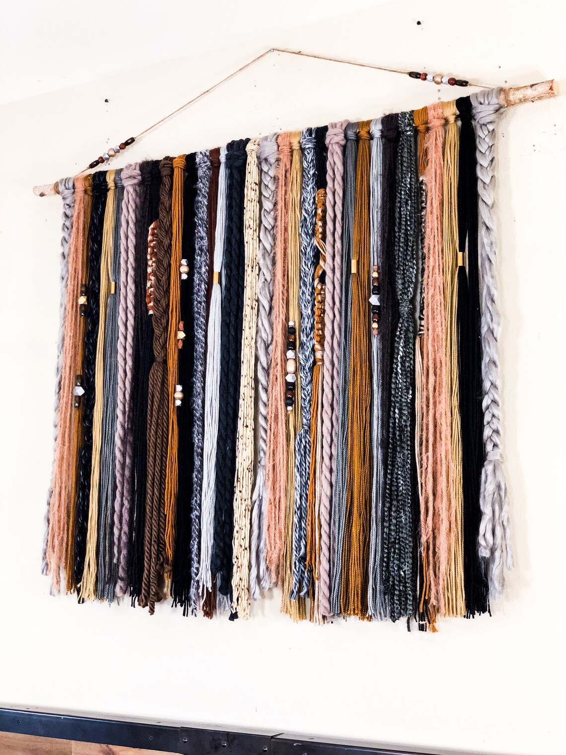 Boho Yarn Wall Hanging Boho Tapestry Boho Wall Decor Fiber | Etsy