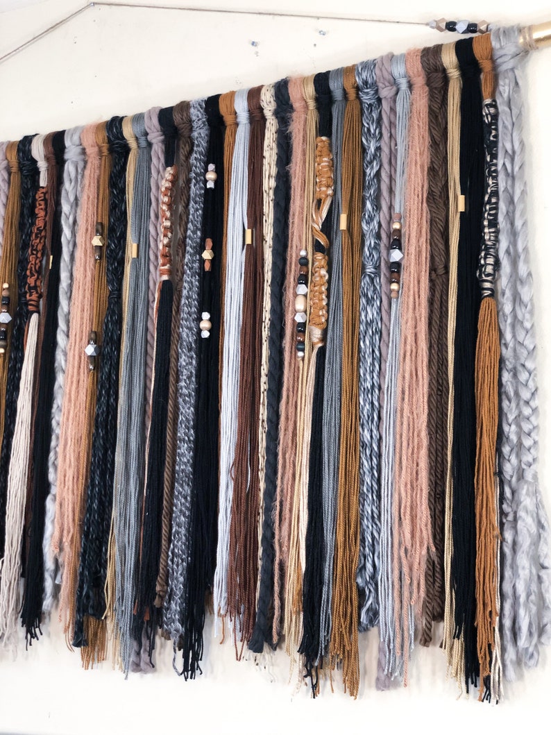 Boho Yarn Wall Hanging Boho Tapestry Boho Wall Decor Fiber - Etsy