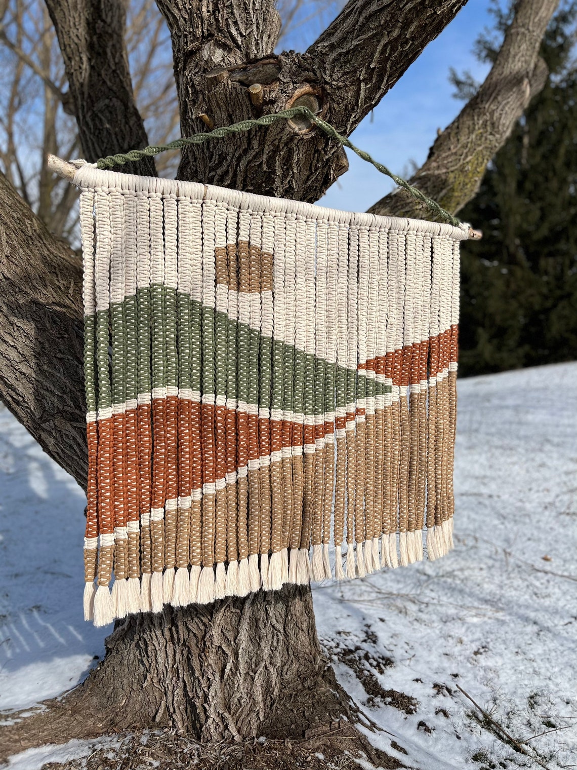 Abstract Macrame Landscape Trendy Wall Art Boho Decor | Etsy