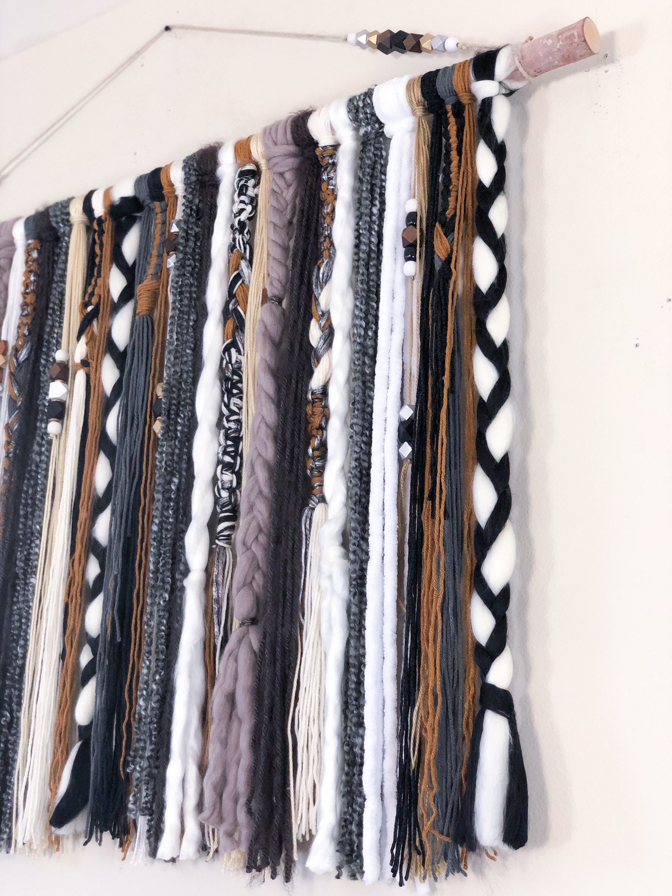 Boho Yarn Wall Hanging Boho Tapestry Boho Wall Decor Fiber | Etsy