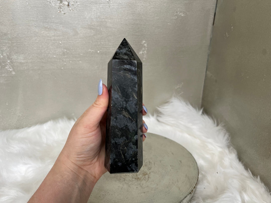Gorgeous, Flashy, Astrophyllite With Garnet Inclusion Tower, High ...
