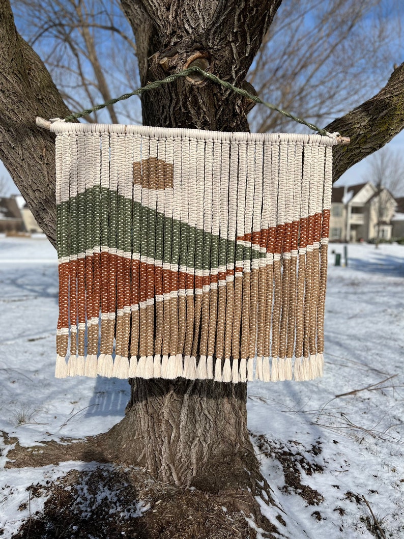 Abstract Macrame Landscape Trendy Wall Art Boho Decor | Etsy