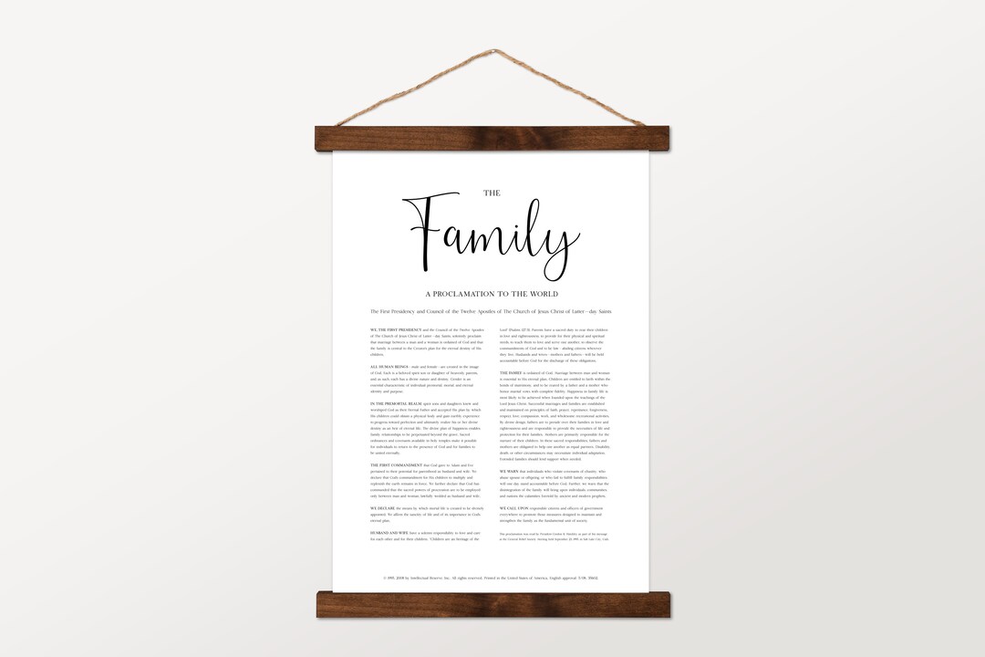 The Family: A Proclamation to the World Hanging Canvas | LDS ...