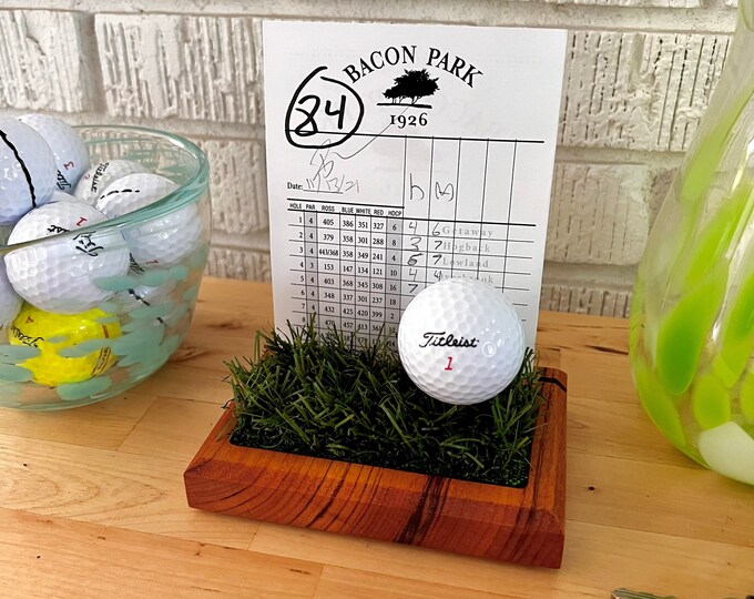 Golf Scorecard Display Gift Tigerwood gift for Golfer, Ball Display, or ...