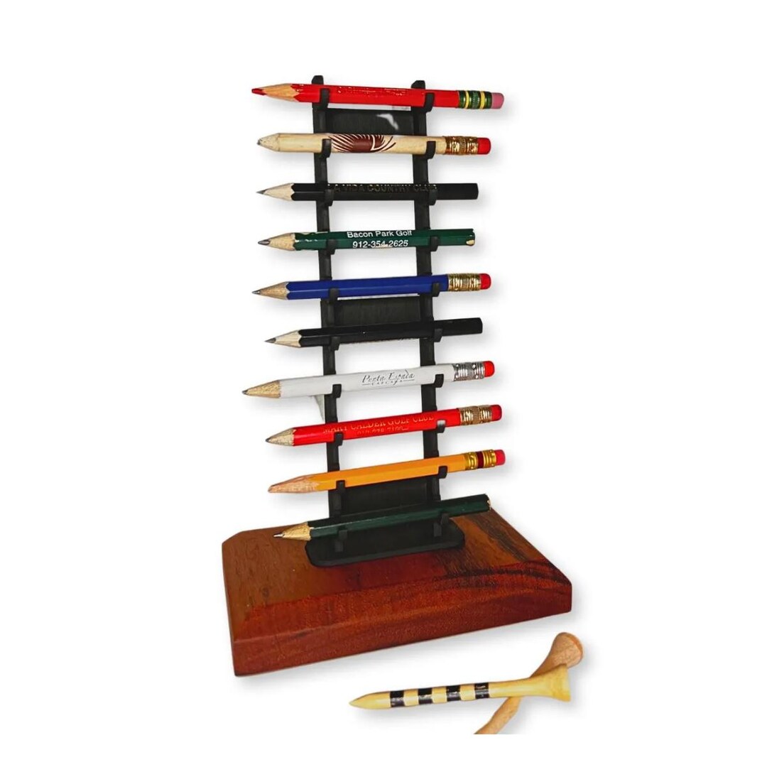 Golf Pencil Display - Holds 10 - Tigerwood - (gift for Golfer, Golf ...