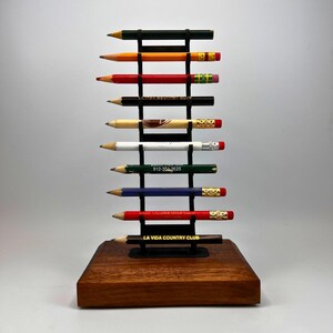 Golf Pencil Display - Holds 10 - Walnut (gift for Golfer, Golf Display ...