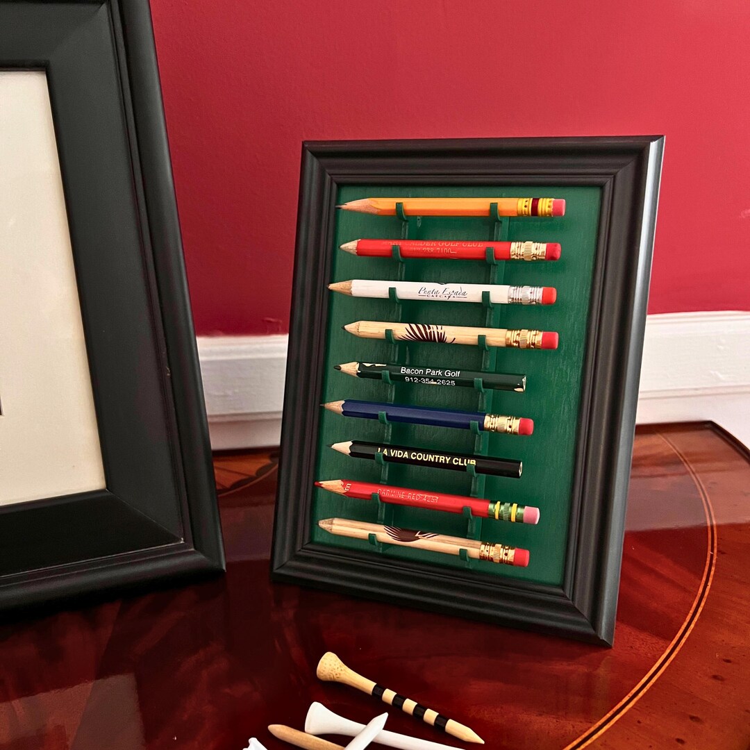 Handmade Golf Pencil Display Frame: Holds 9 Pencils, Golf Gift - Etsy