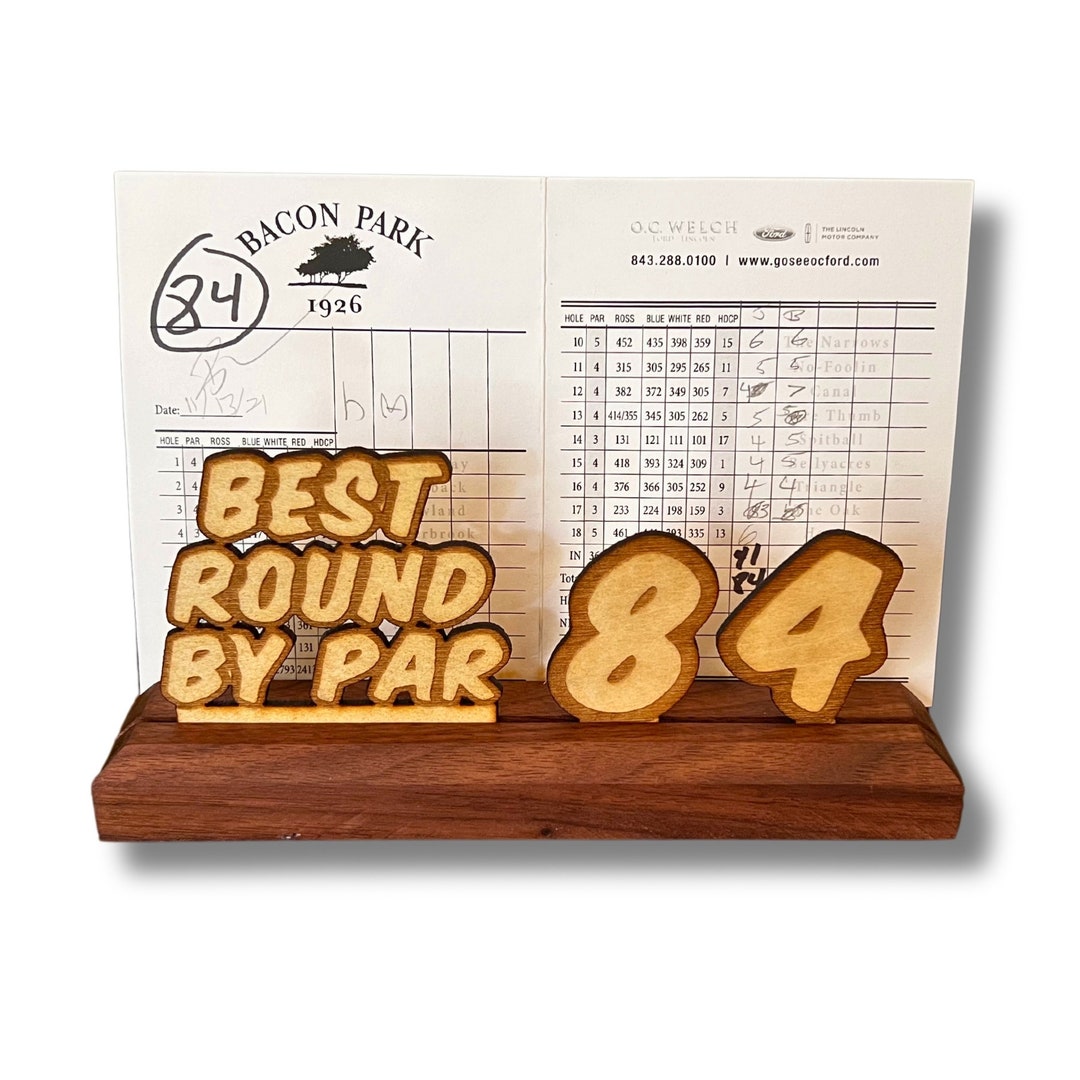 Golf Scorecard Display Gift Set - Best Round by Par - Walnut (gift for ...