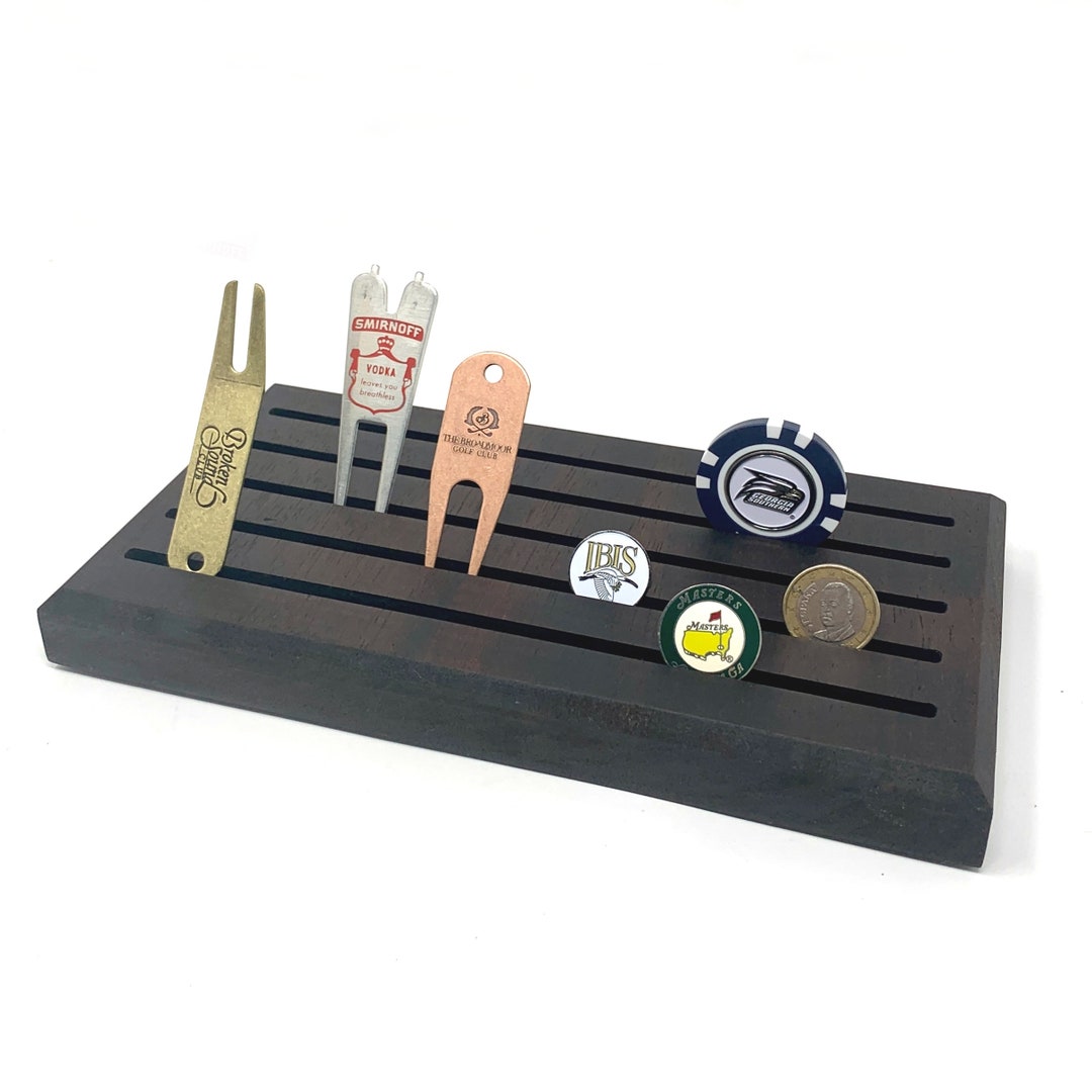 Golf Ball Marker Display Stand Gift Walnut gift for Golfer, Ball Marker ...