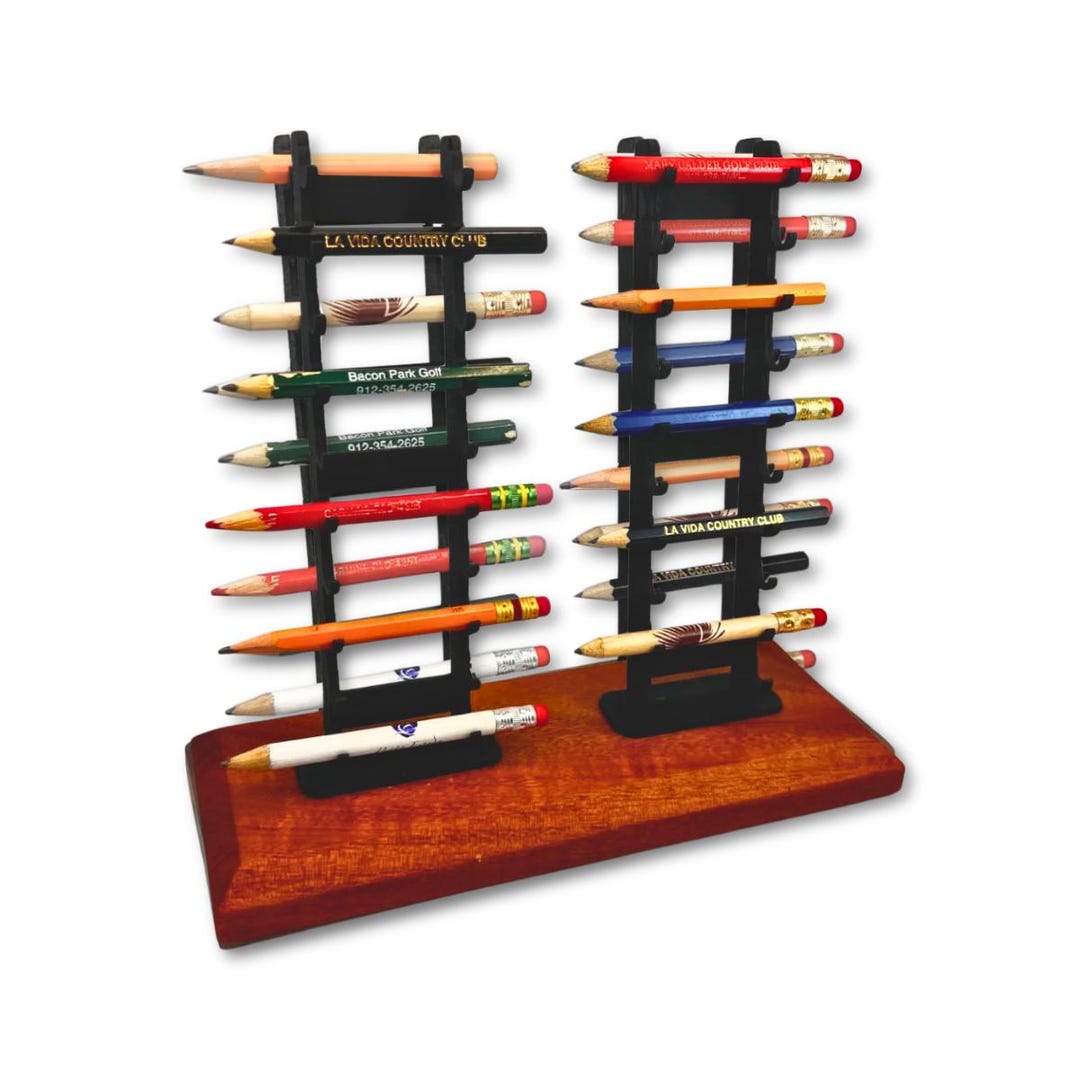 Golf Pencil Display (large) - Holds 20 - Tigerwood - (gift for Golfer ...