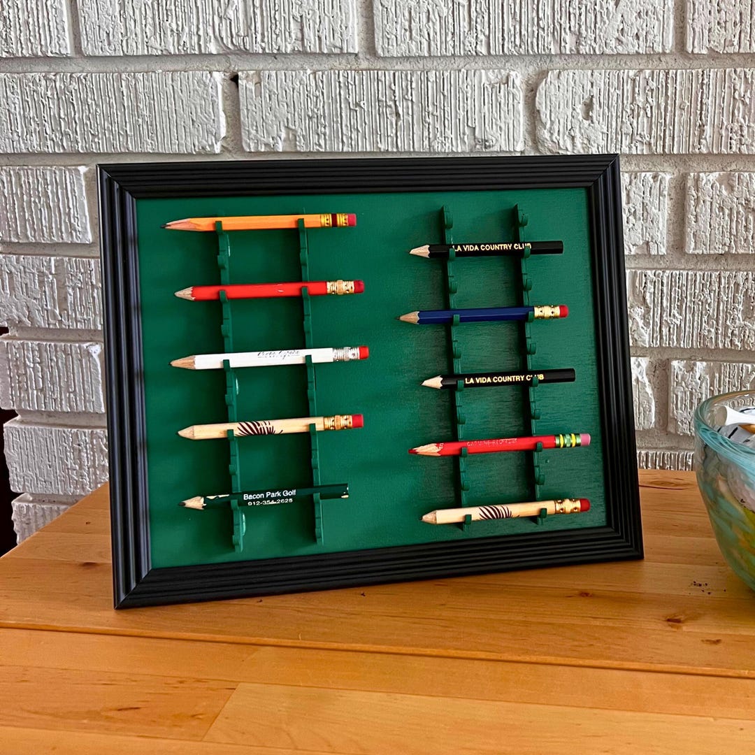 Golf Pencil Display Frame - Holds 20 Golf Pencils / Golf Gift / Golf ...