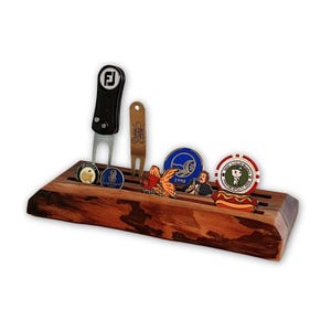 Golf Ball Marker Display Stand - Live Edge Walnut (divot Tool, Gift for ...