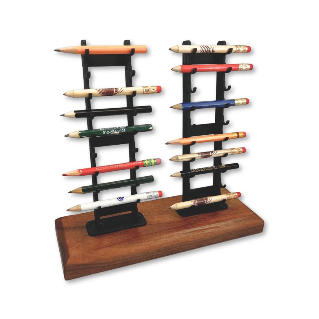 Golf Pencil Display (large) - Holds 20 - Walnut - (gift for Golfer ...
