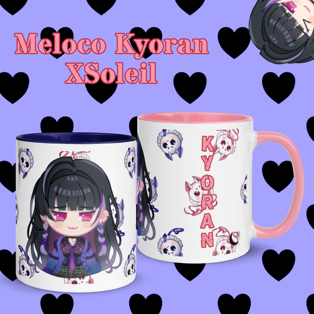 Meloco Kyoran Xsoleil Nijisanji Fan Made Mug With Pink and Dark Blue ...