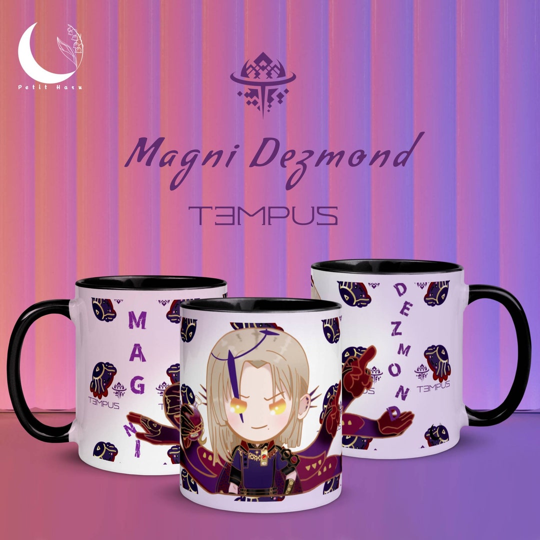 Magni Dezmond Tempus Holostars EN Black Accent Coffee Mug, 11oz Vtuber ...