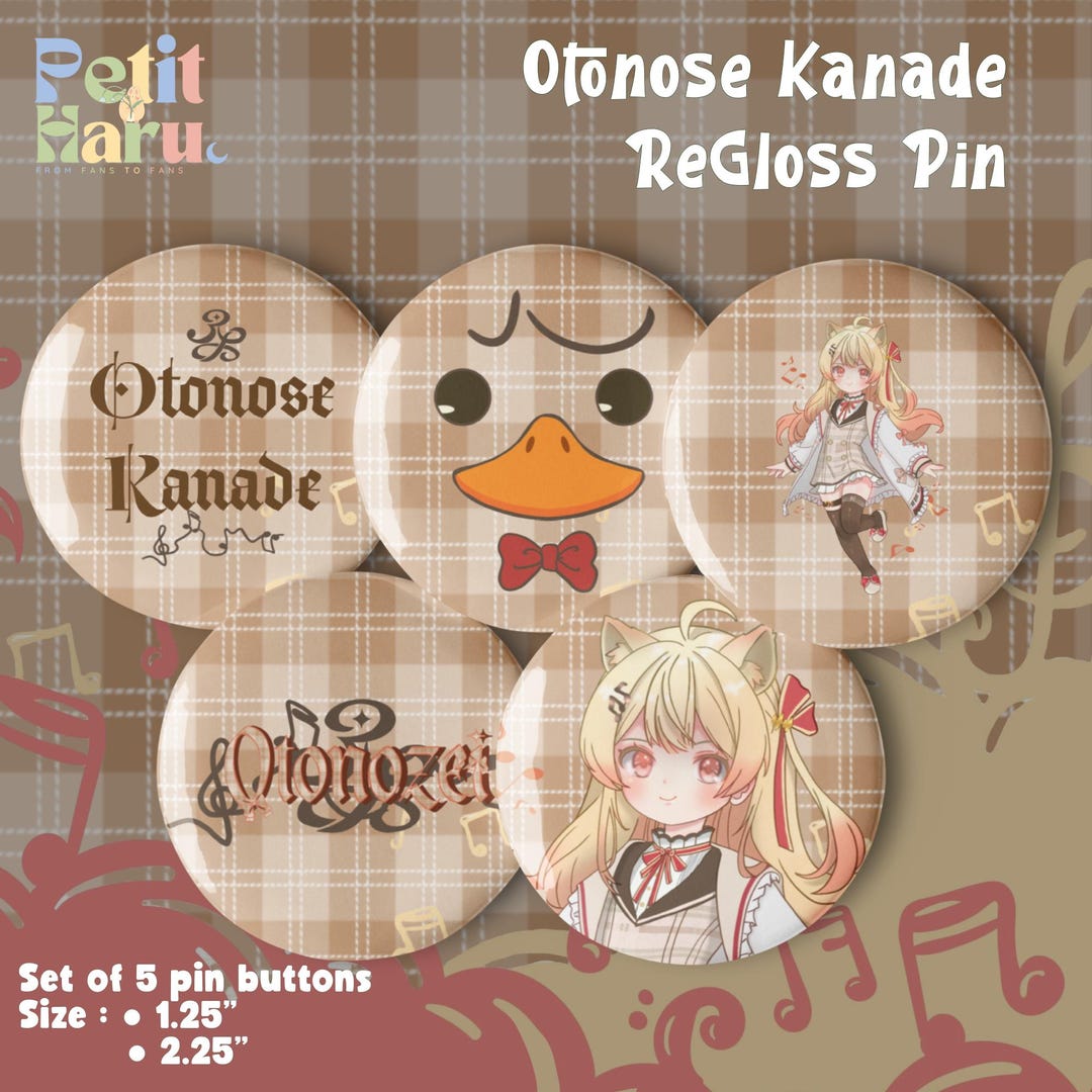 Otonose Kanade Hololive Regloss Fanart Set of 5 Pin Buttons - Etsy