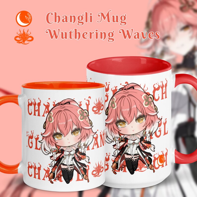 Changli Wuthering Waves Mug With Red and Orange Color Inside 11oz ...