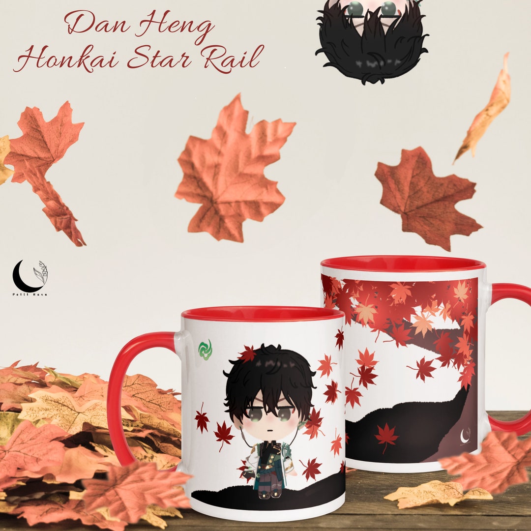Dan Heng Honkai Star Rail Fan Made Merch Mug With Red Color Inside 11oz ...