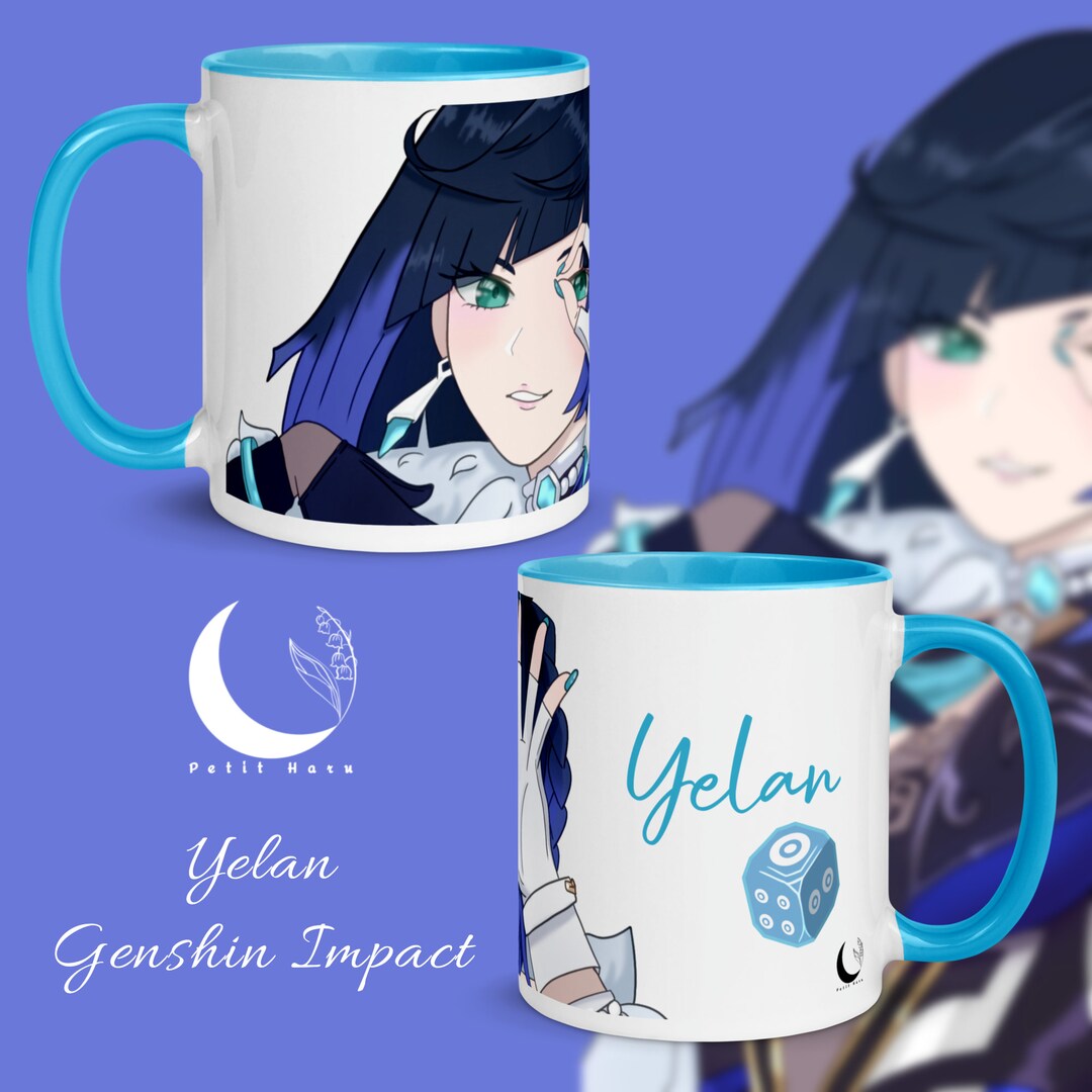 Yelan Genshin Impact Fan Art Mug With Blue Color Inside - Etsy UK