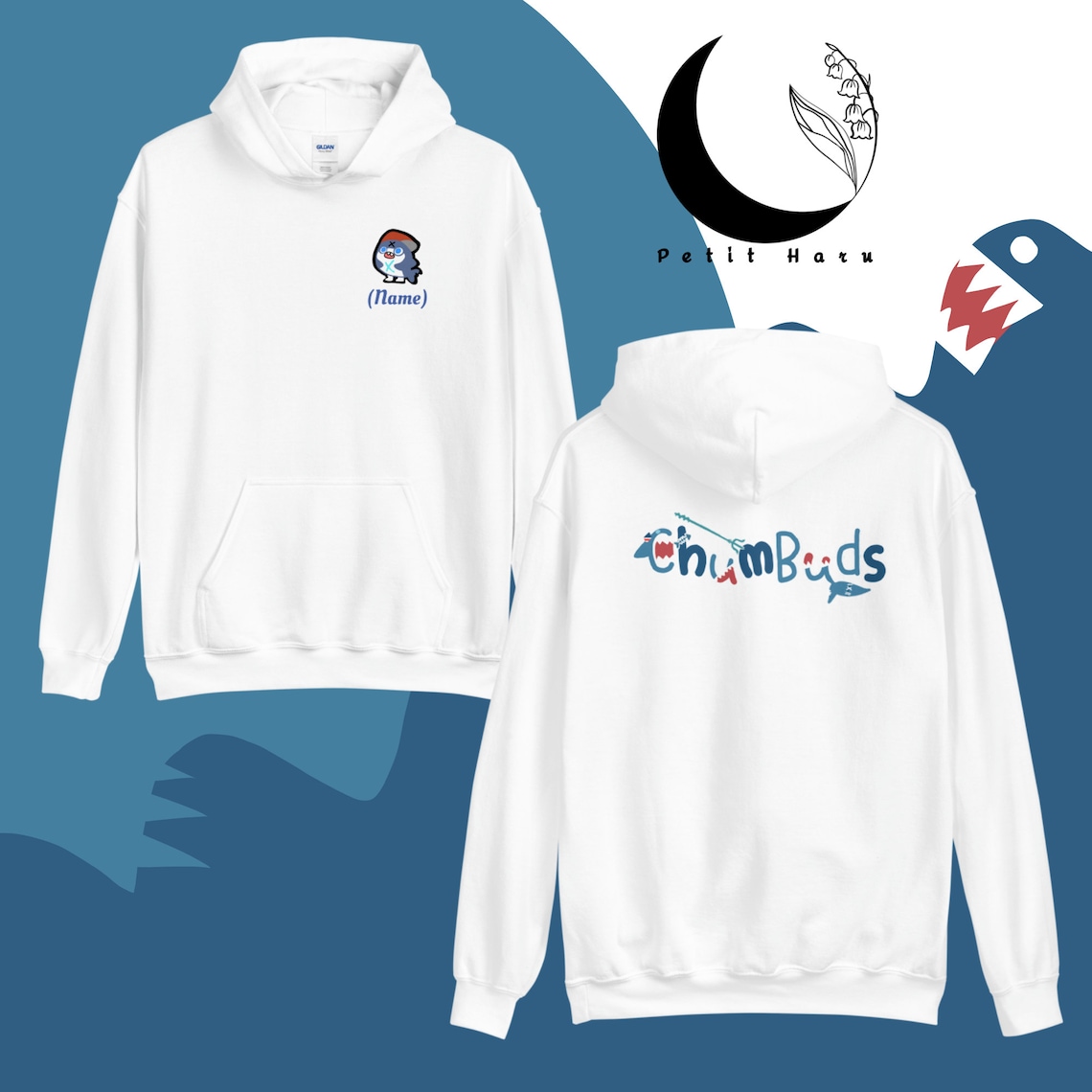 Hololive Gawr Gura Chumbuds Fan Made Unisex Hoodie - Etsy Singapore
