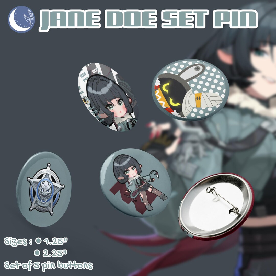 Jane Doe ZZZ Zenless Zone Zero Fanart Set of 5 Pin Buttons - Etsy