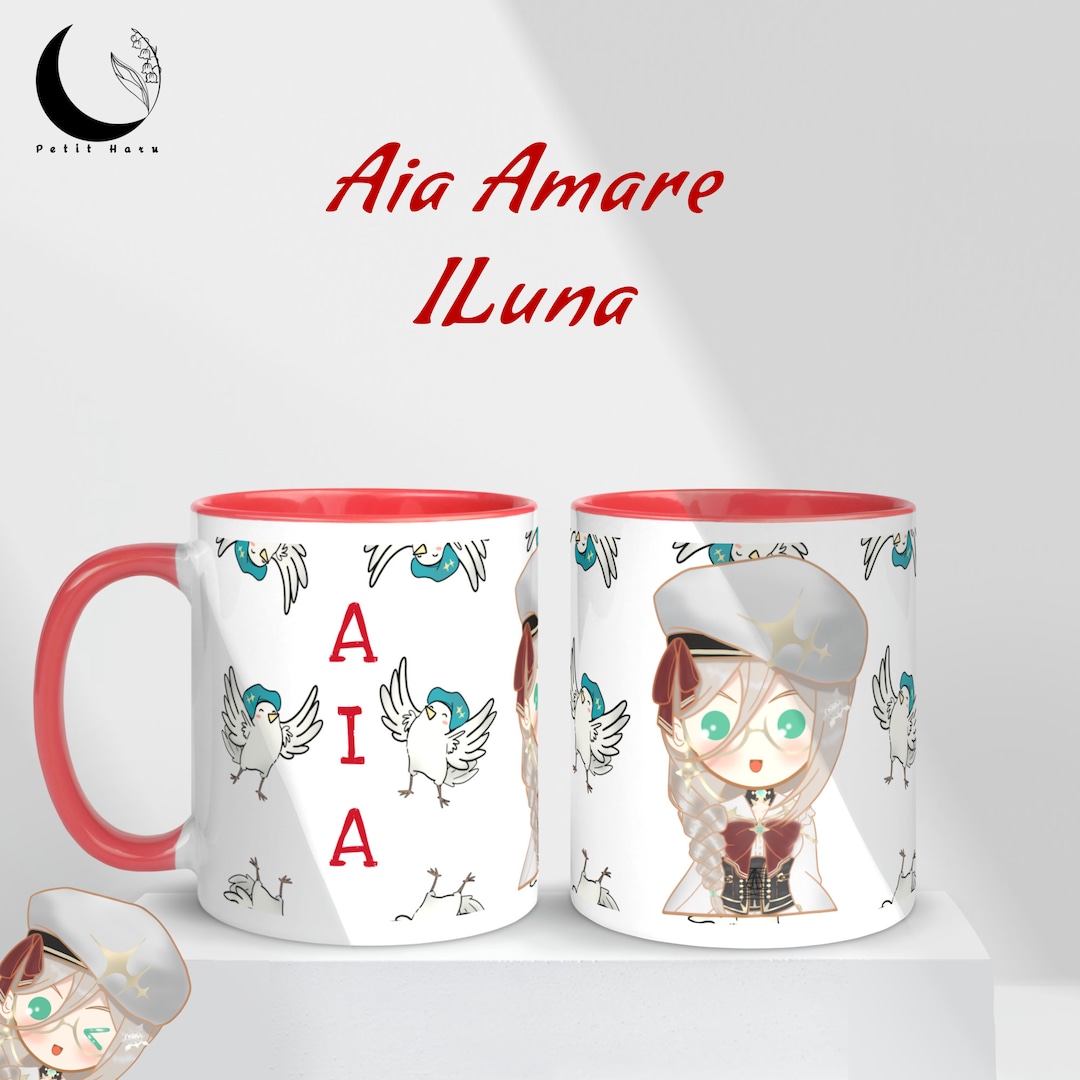Aia Amare Nijisanji EN Iluna Red Two-tone Coffee Mugs, 11oz & 15oz - Etsy