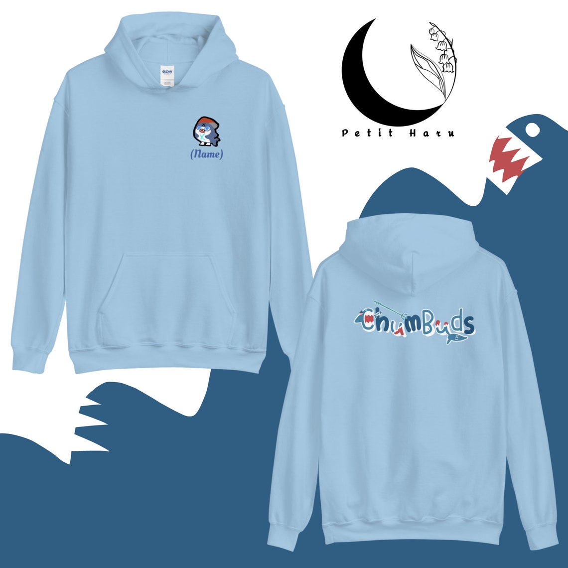 Hololive Gawr Gura Chumbuds Fan Made Unisex Hoodie - Etsy Singapore