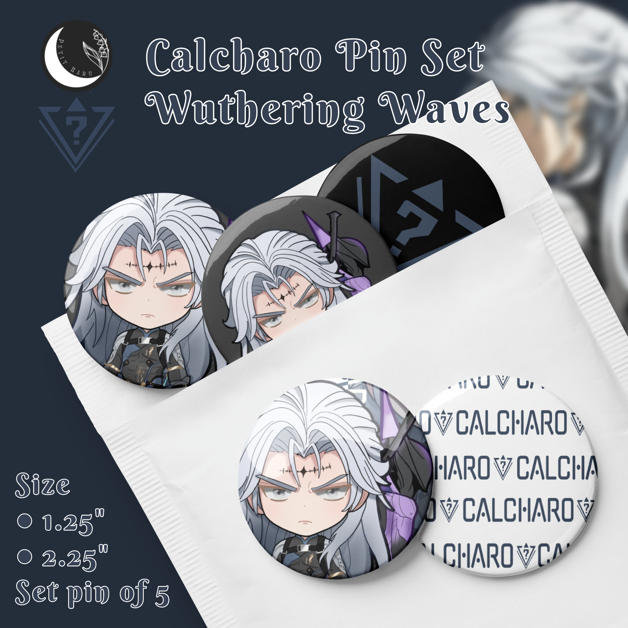 Calcharo Wuthering Waves Fanart Set of 5 Pin Buttons - Etsy