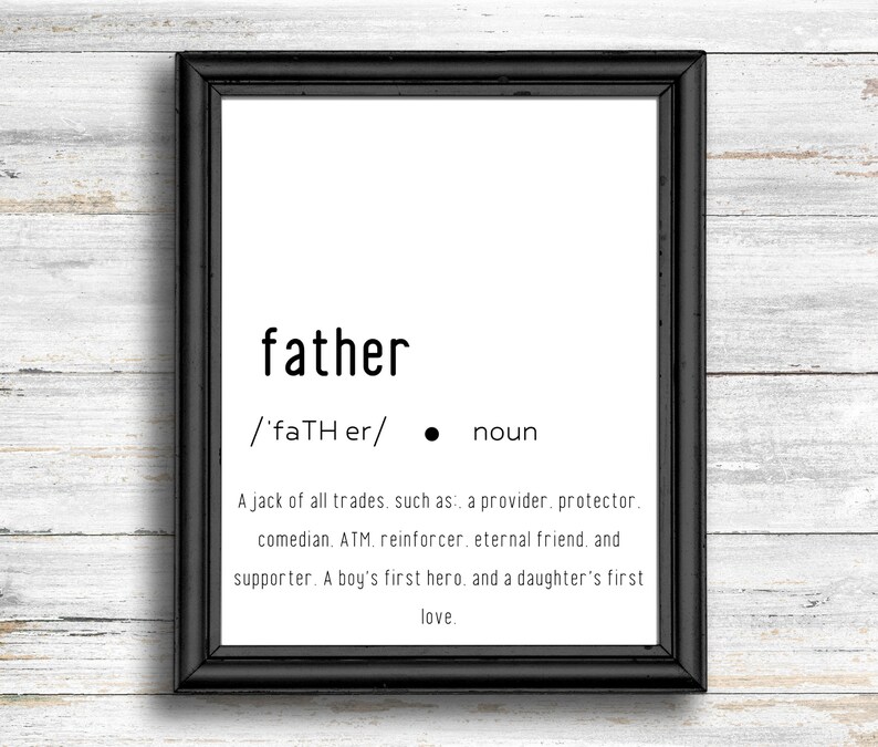 Father Definition Quote Printable Gift for Father's Day - Etsy