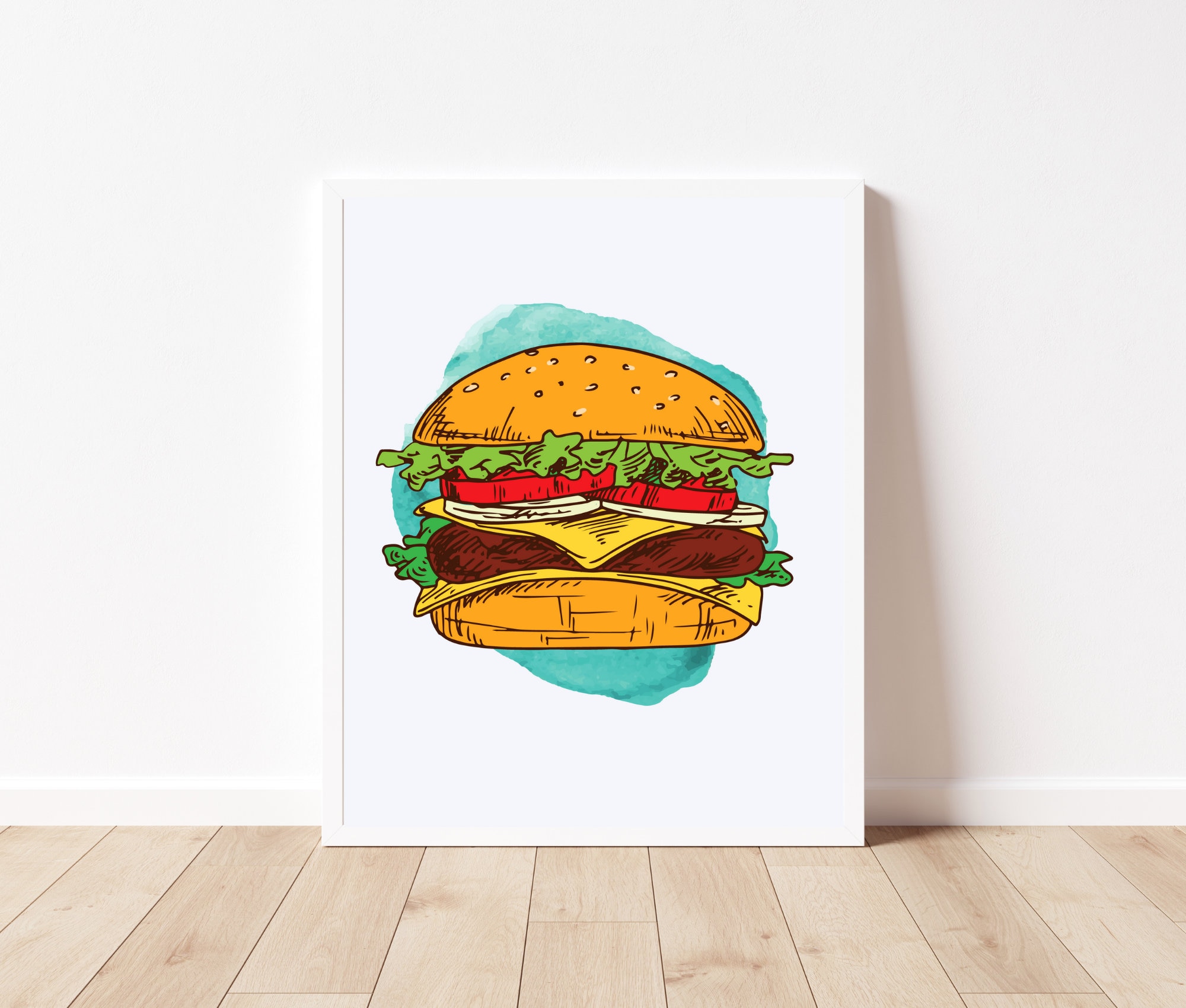 Prints Digital Prints Fast Food Art Hamburger Art Diner Art Burger ...