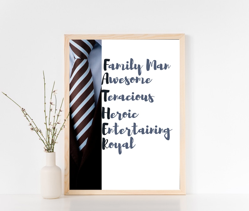 Father Acronym Printable Gift for Father's Day - Etsy