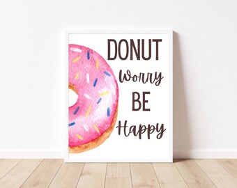 Donut Worry Be Happy - Etsy
