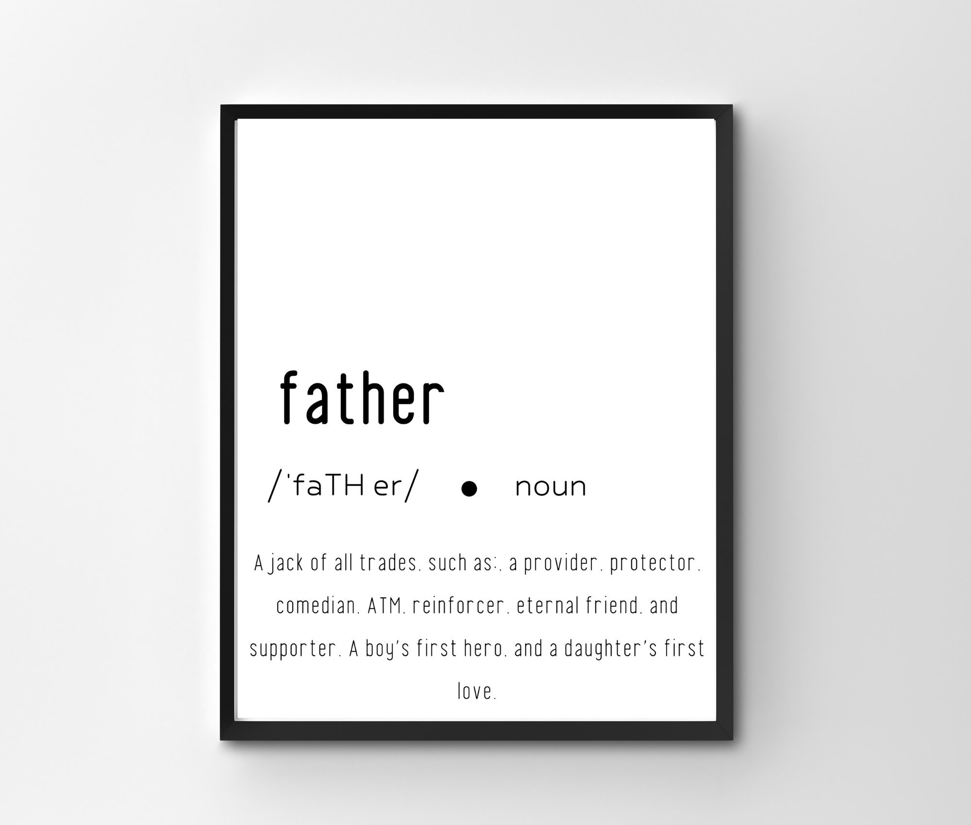 Father Definition Quote Printable Gift for Father's Day - Etsy