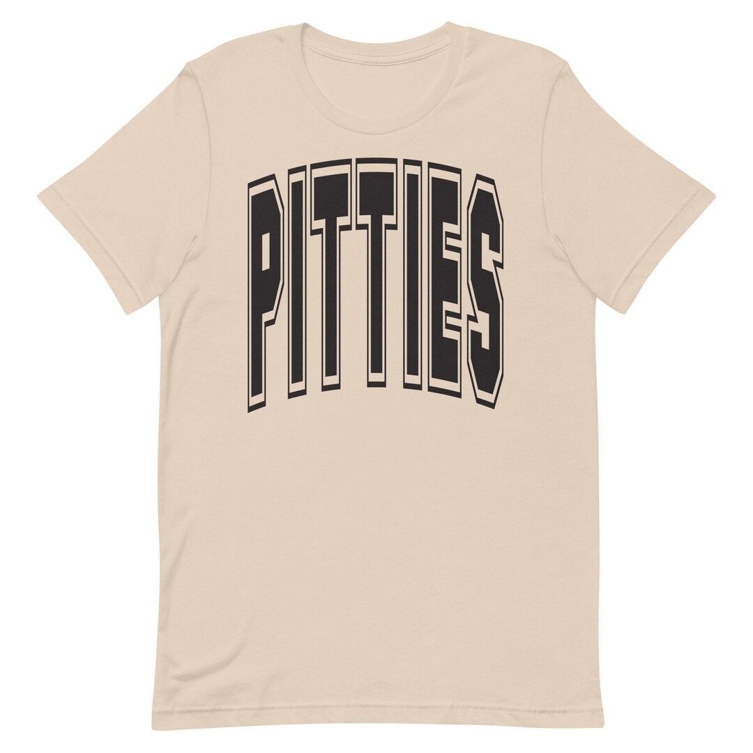 Pitties Unisex Crewneck T Shirt // Collegiate Lettering Graphic Tee ...