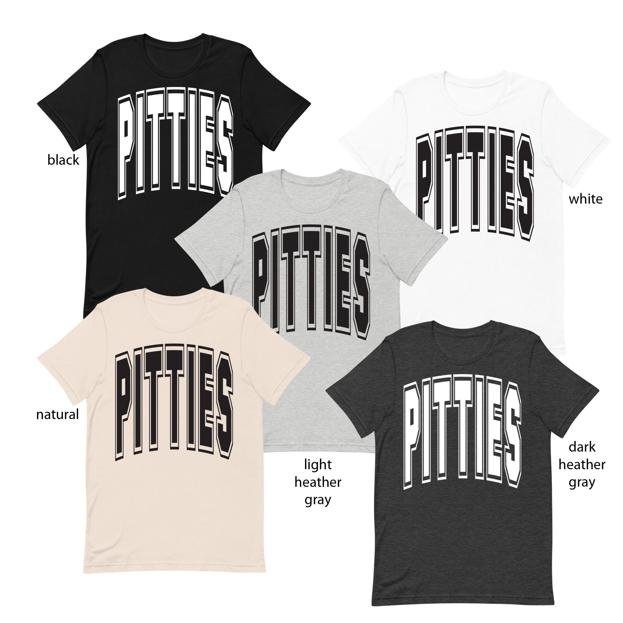 Pitties Unisex Crewneck T Shirt // Collegiate Lettering Graphic Tee ...