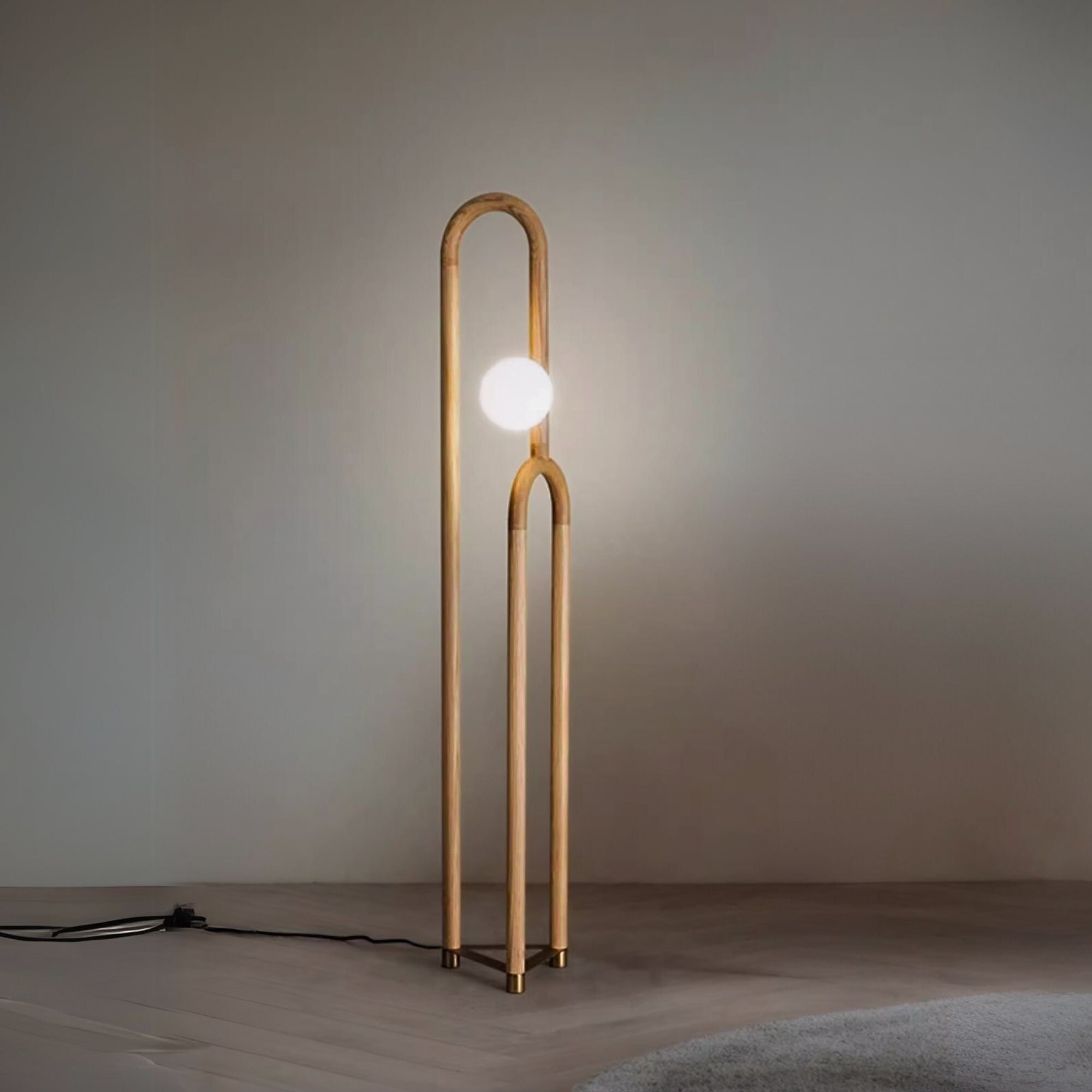 Tall Wooden Floor Lamp Modern Minimalist Living Room Light - Etsy