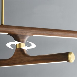 Walnut Pendant Lighting, Wood Pendant Light, Branch Chandelier Lighting ...