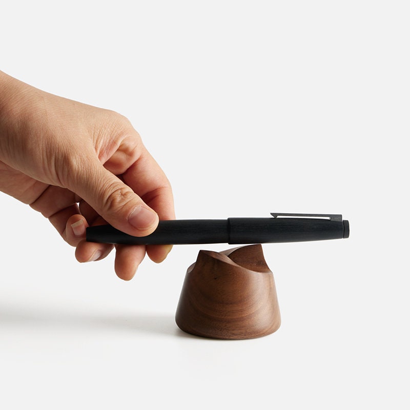 Handmade Single Pen Stand for Desktop,wood Pen Holder Display,vertical ...