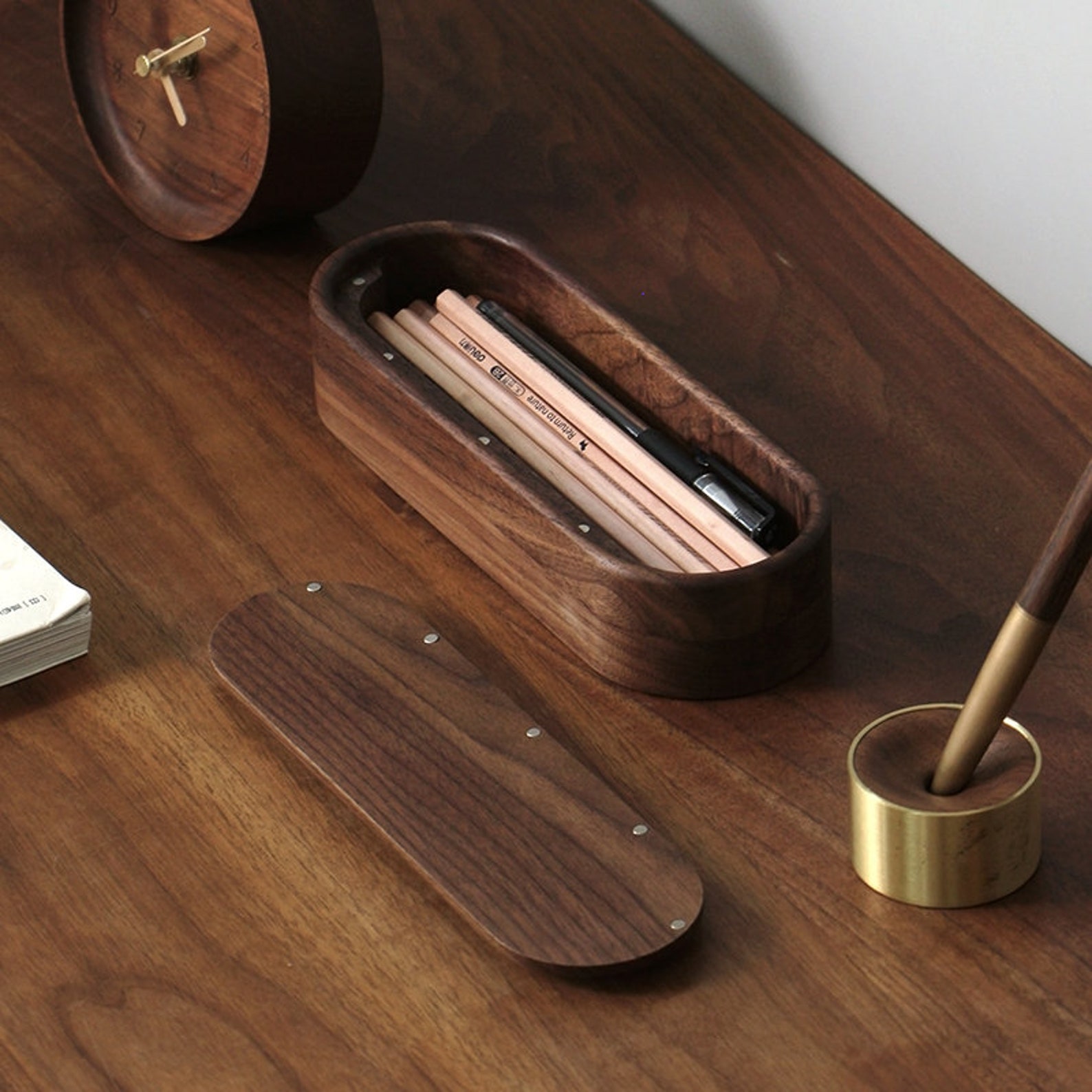 Personalized Engraved Wood Pencil Box With Lid,wood Pencil Organizer ...