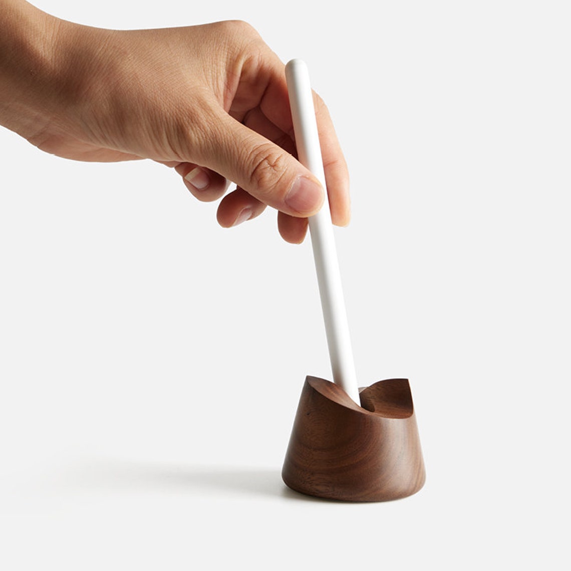 Handmade Single Pen Stand for Desktop,wood Pen Holder,vertical Pen ...