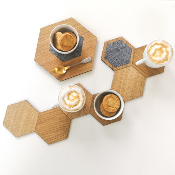 Hexagon Coasters - Etsy